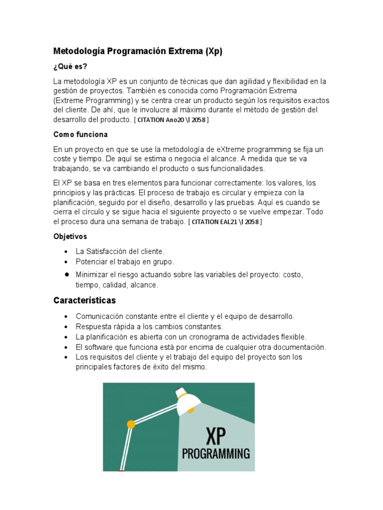 Metodología Programación Extrema | PDF