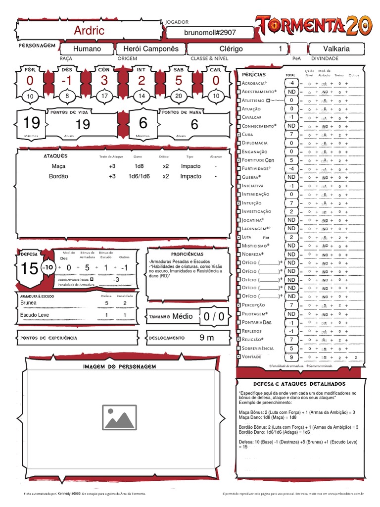 Ficha T20 Area de Tormenta 1 | PDF