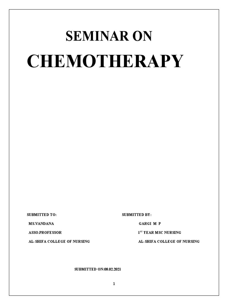 Overview of Chemotherapy Practices | PDF | Chemotherapy | Antimicrobial ...
