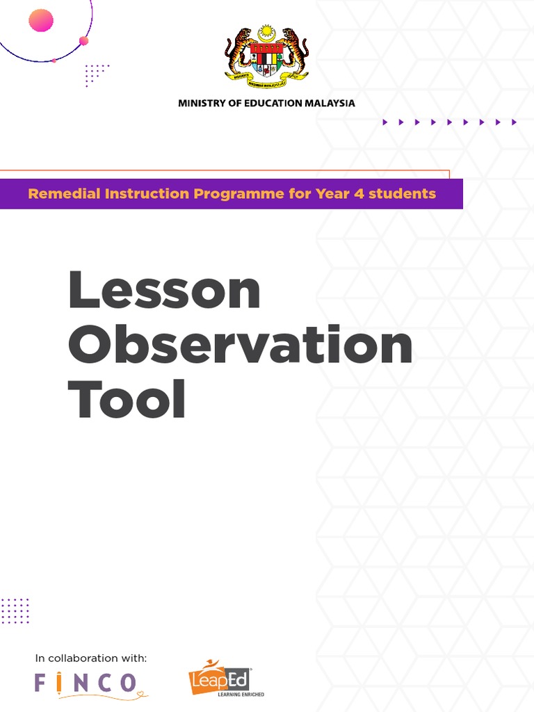 Lesson Observation Tool | Download Free PDF | Educational Assessment ...