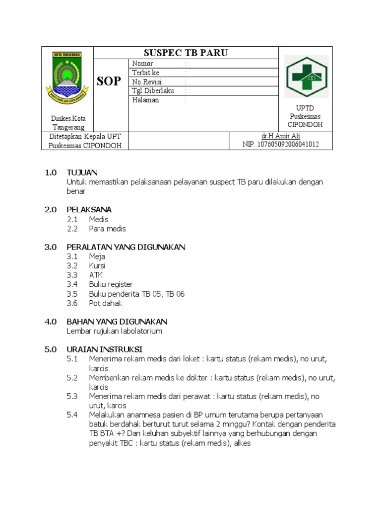 Sop Suspec TB Paru | PDF