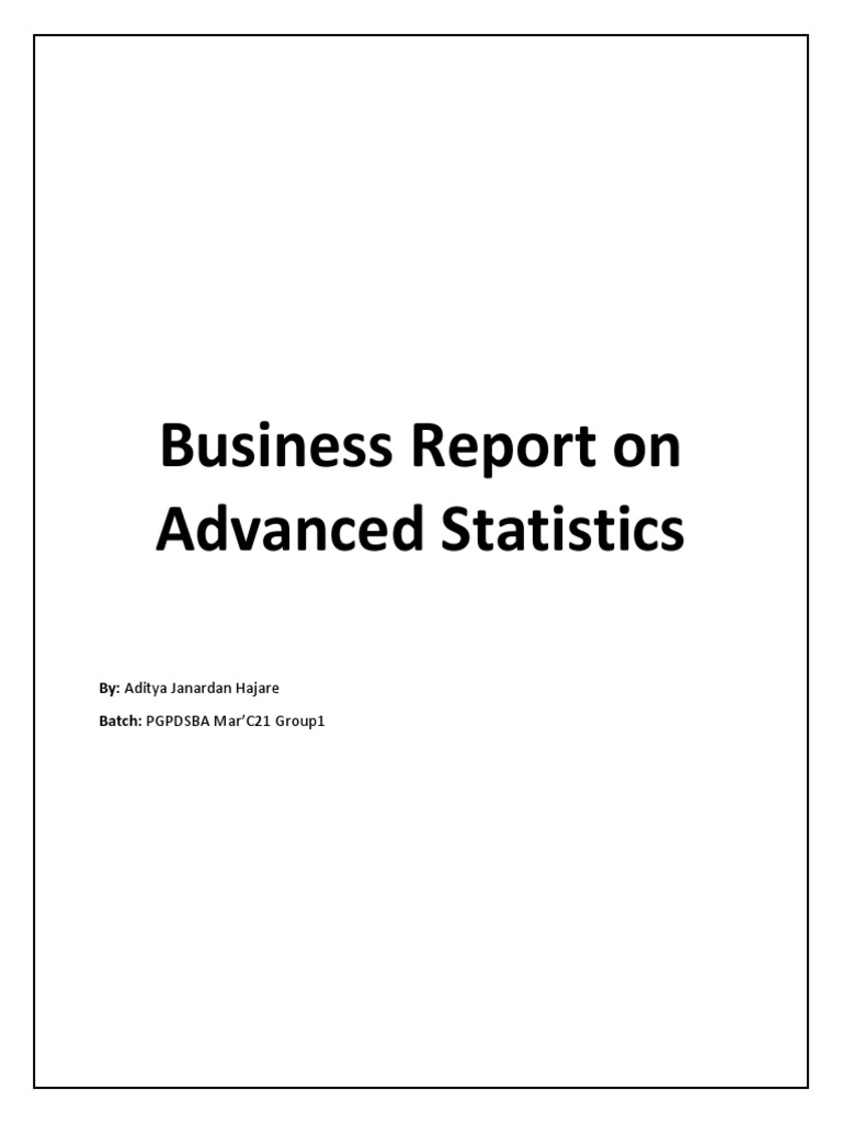 Business Report - Advanced Statistics - Great Learning | PDF | Principal Component Analysis ...