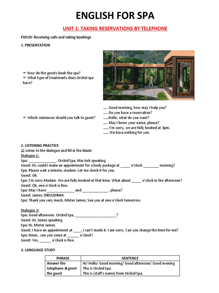 Spa - Lesson 1 | PDF