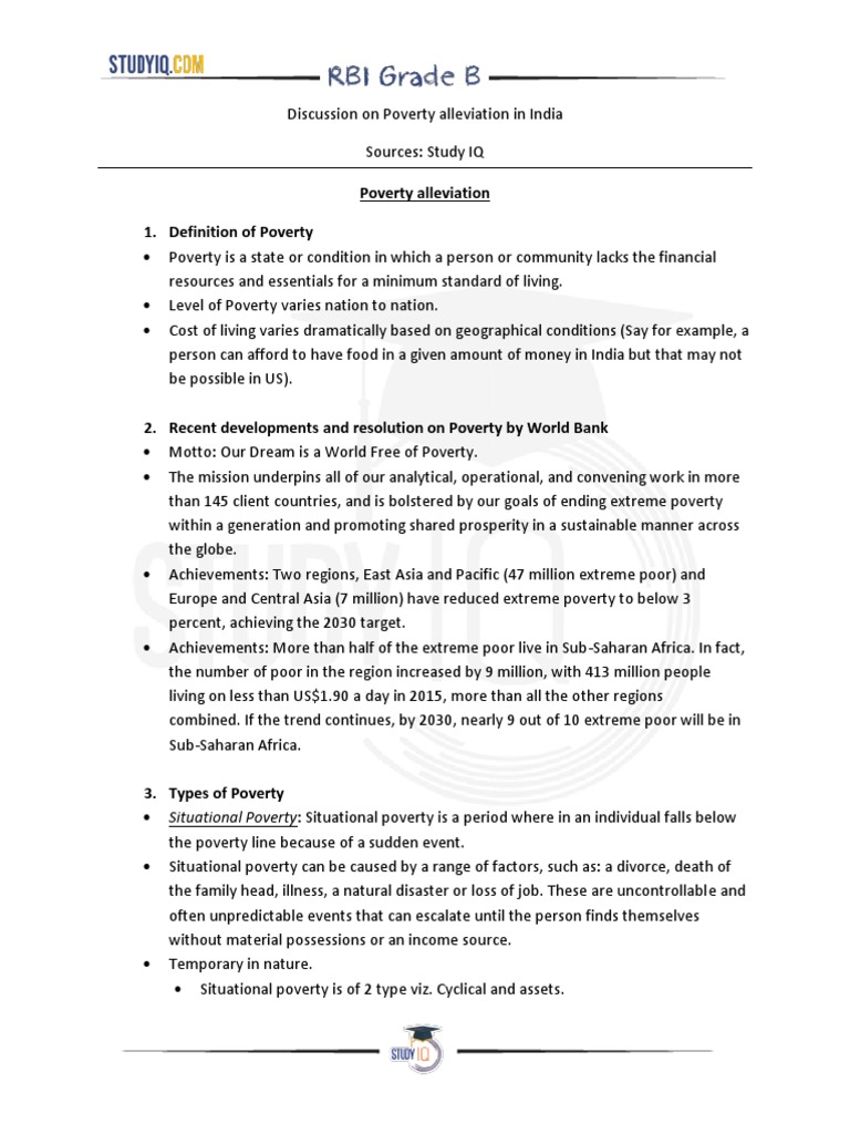 Poverty Alleviation 1. Definition of Poverty | Descargar gratis PDF ...