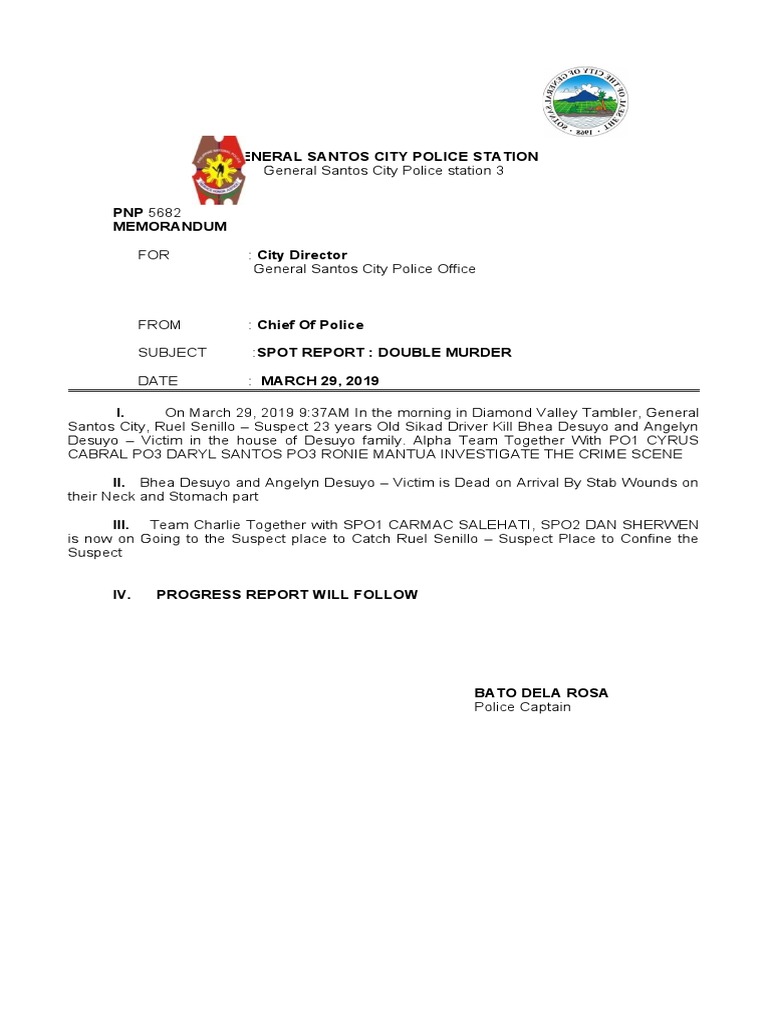 Spot Report Grave Threat Senillo | PDF | Mystery, Thriller & Crime ...