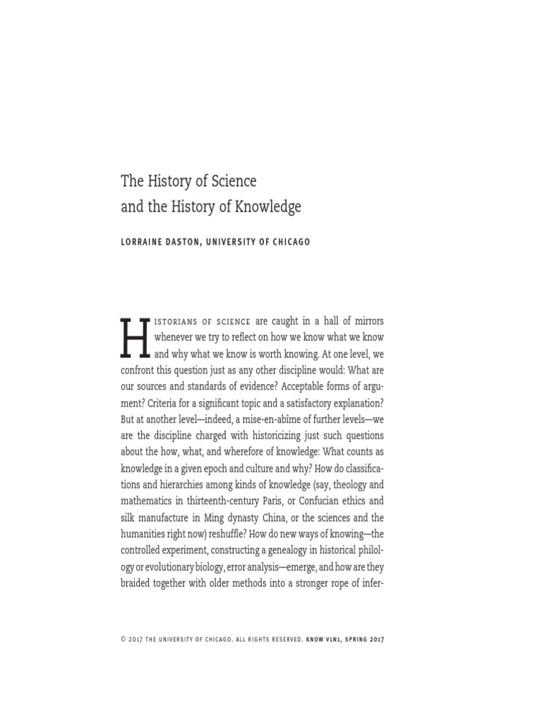 History of Knowledge Daston | PDF | Science | History Of Science