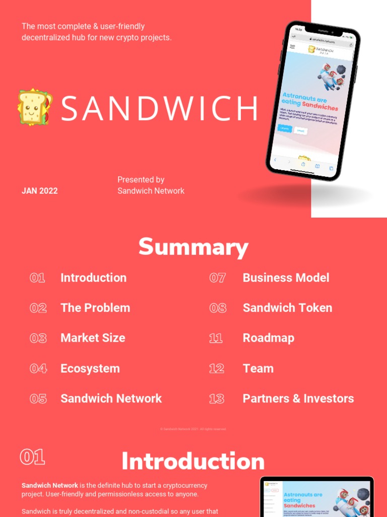 Sandwich Network Pitch Deck 01-22 | PDF | Cryptocurrency | Computing
