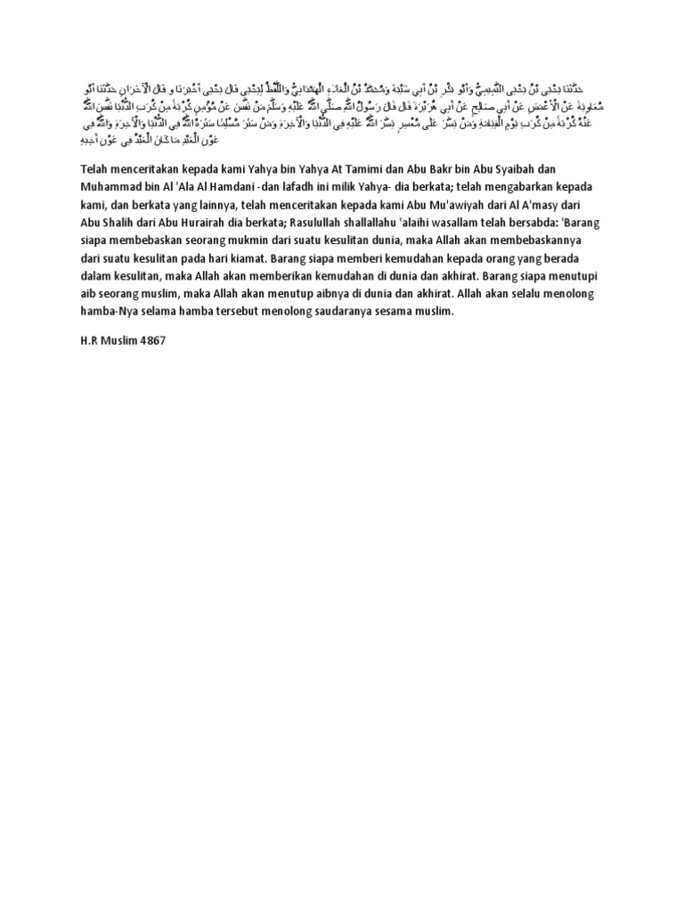 Hadis Tolong Menolong | PDF