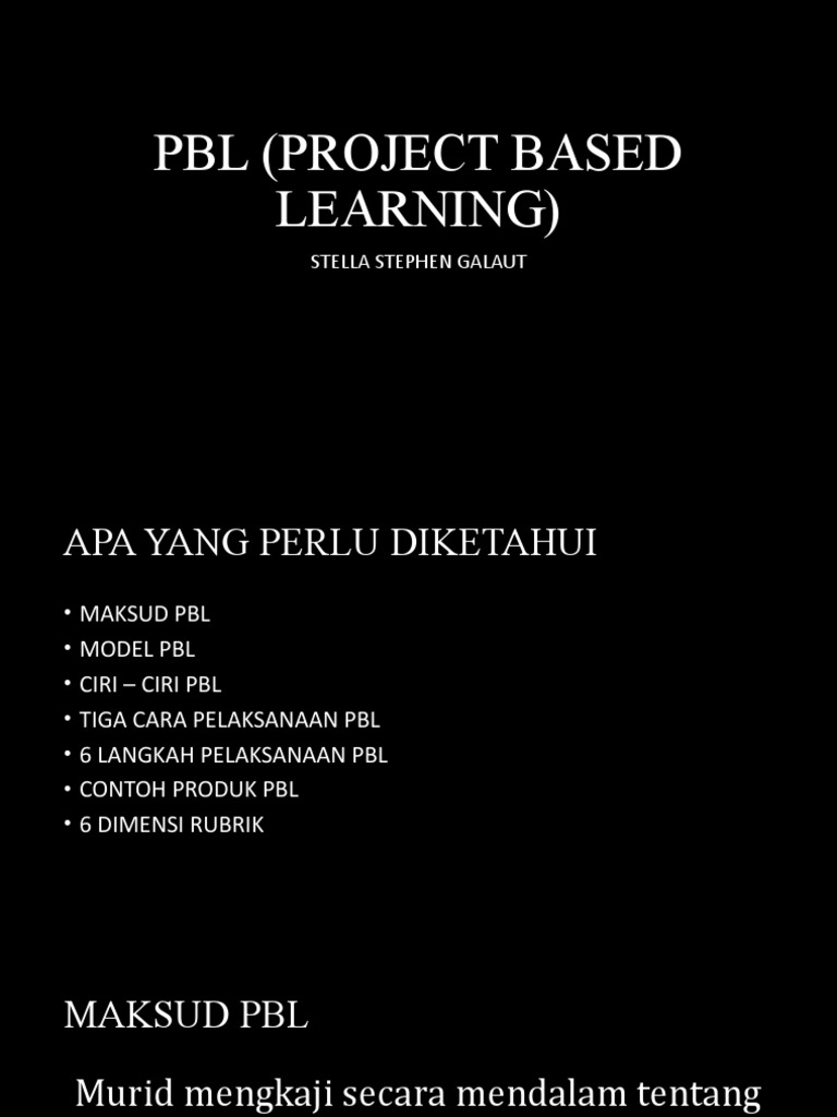 PBL (Project Based Learning) | PDF