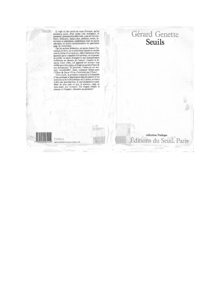 Gerard Genette Seuils | PDF