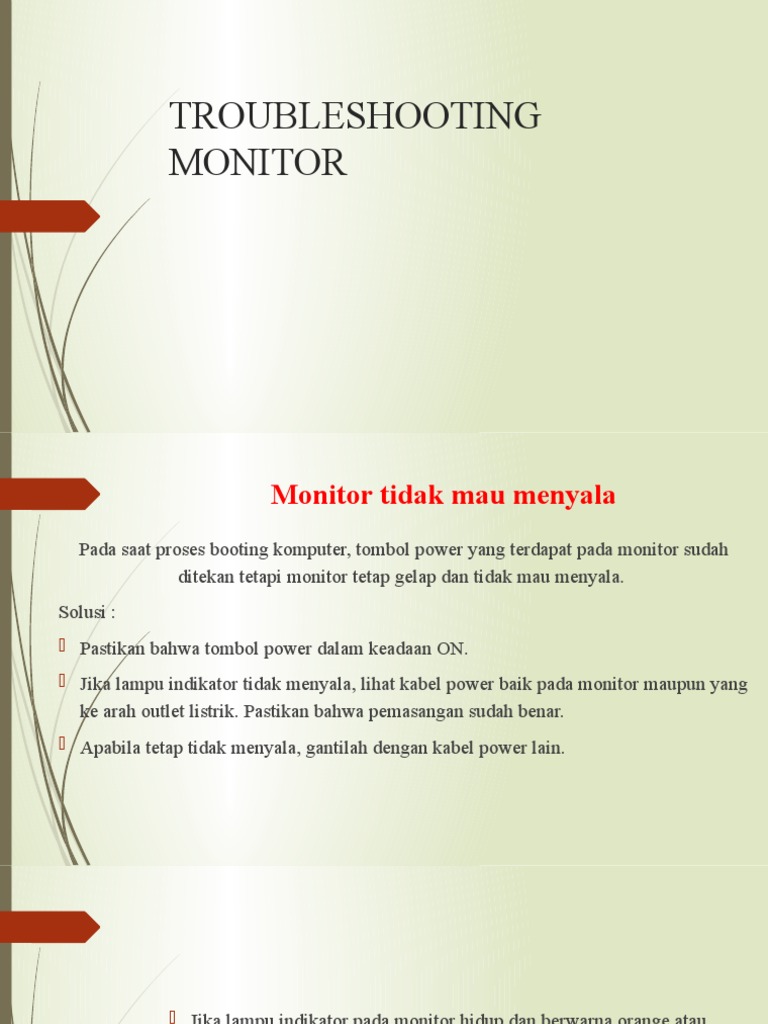 Troubleshooting Monitor | PDF | Komputer