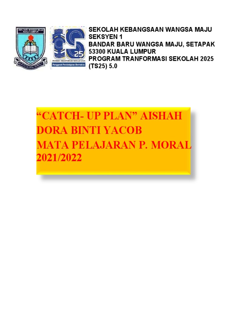 Catch Up Plan Guru P. Moral 2022 | PDF