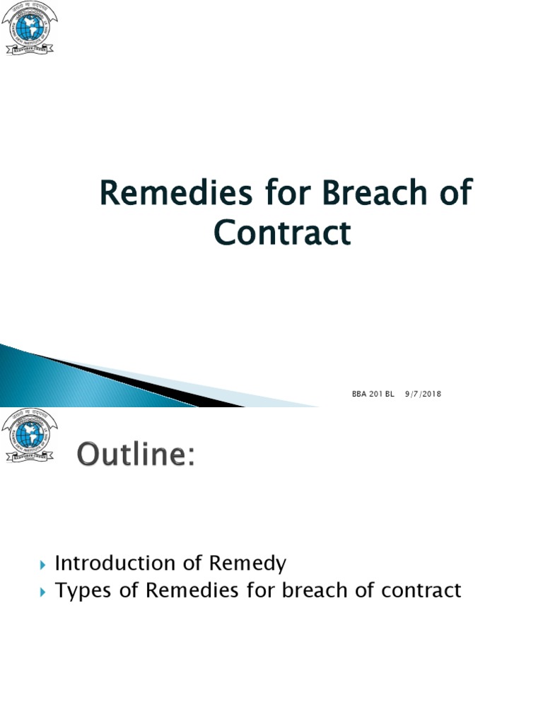 Remedies For Breach | PDF | Damages | Breach Of Contract
