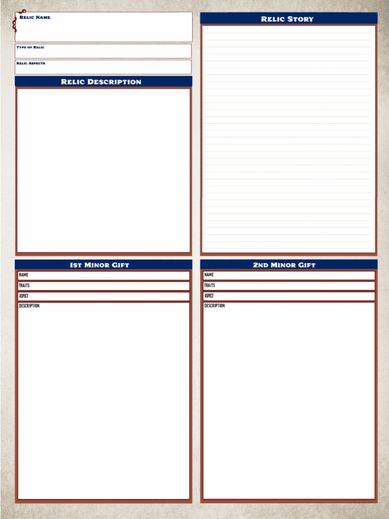 Custom PF2e Relic Sheet | PDF