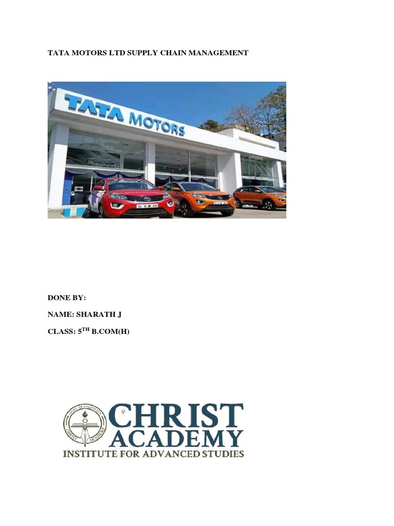 SCM of Tata Motors | PDF | Supply Chain | Inventory