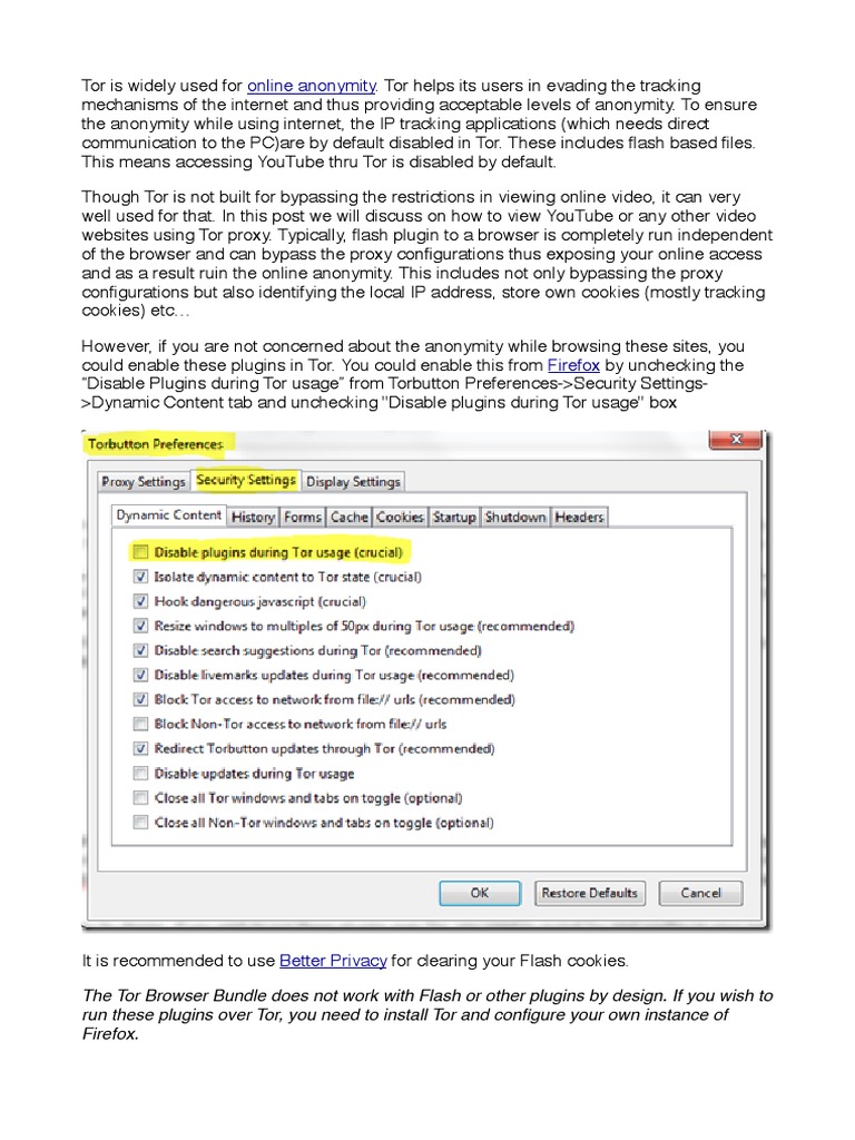 How To Enable Youtube in Tor Browser | PDF
