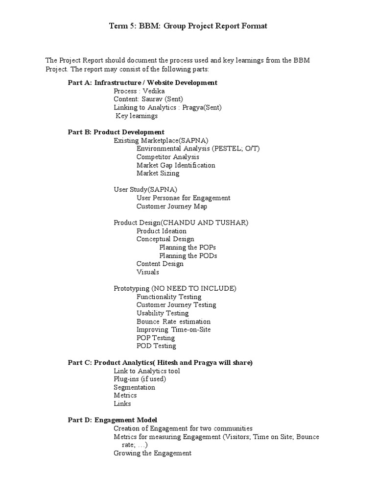 BBM Group - Project Report Format | PDF | Analytics | Communication