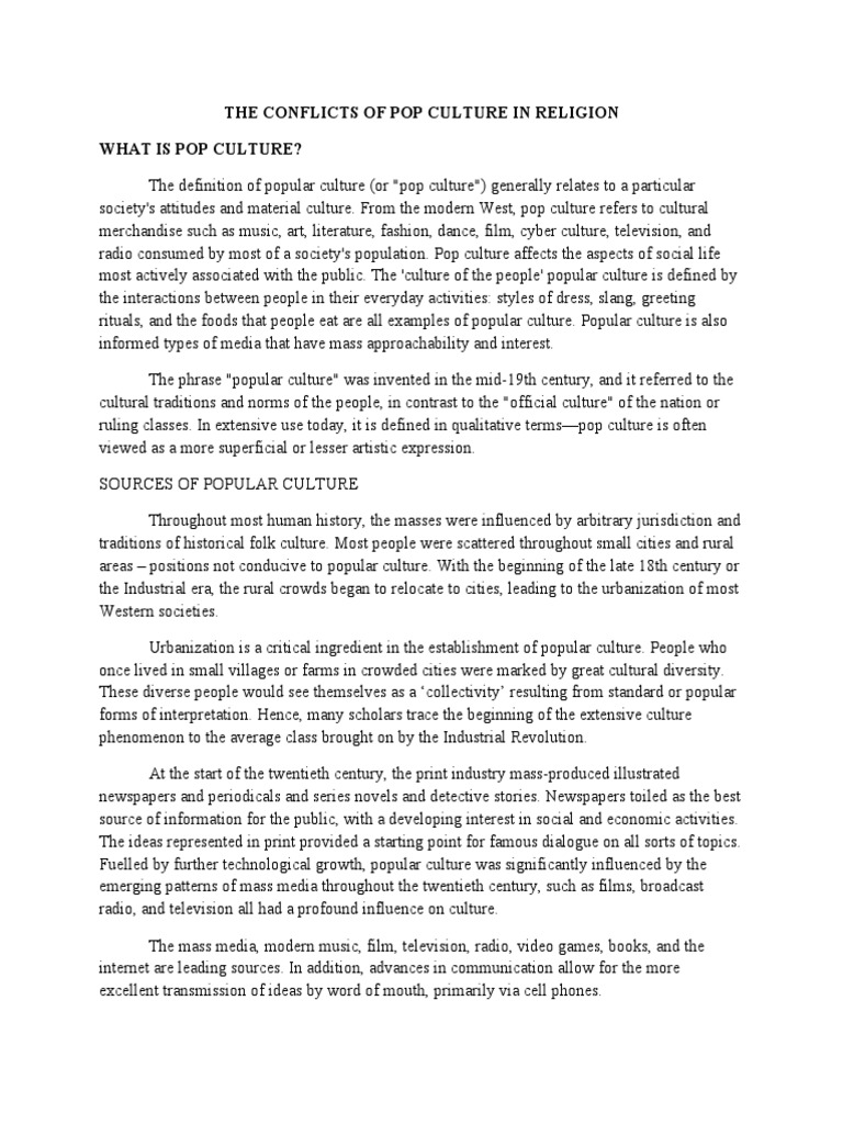 Pop Culture | PDF | Popular Culture | Mass Media