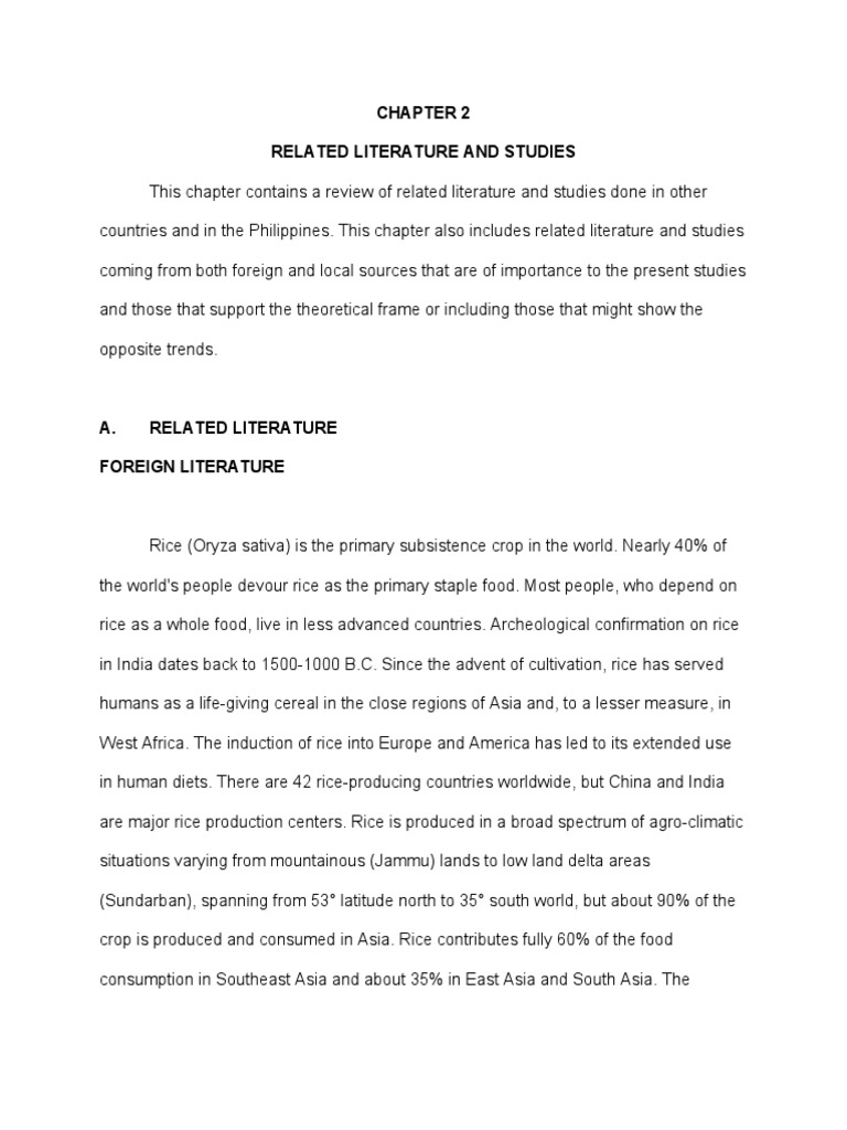 Related Literature and Studies | PDF | Agriculture | Rice