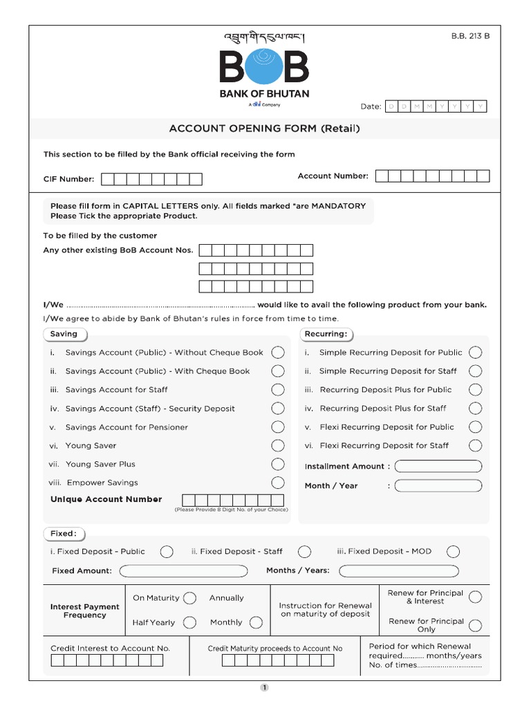 Account Opening Form Retail Feb 2021 | PDF | Debit Card | Personal ...
