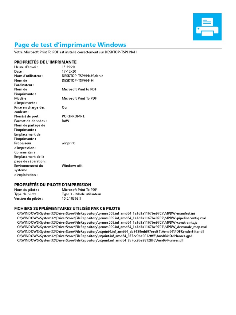 Test Impression | PDF | Jeux et activités | Ordinateurs