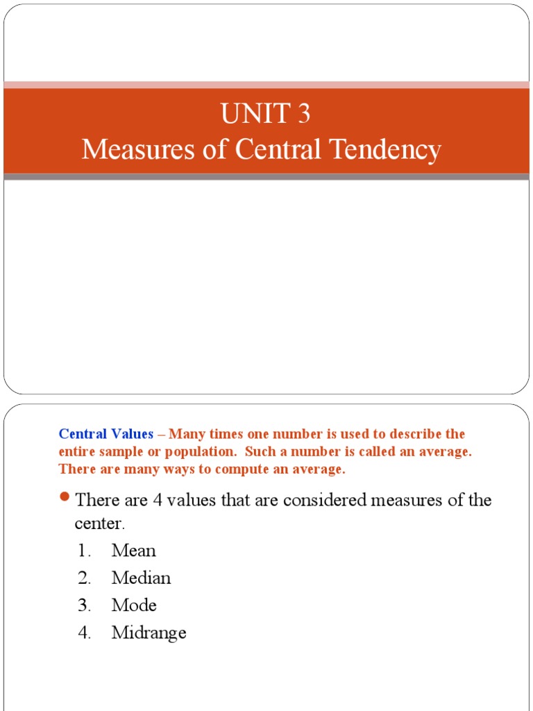 Measures Of Center And Variation