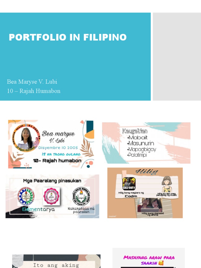 Portfolio in Filipino | PDF