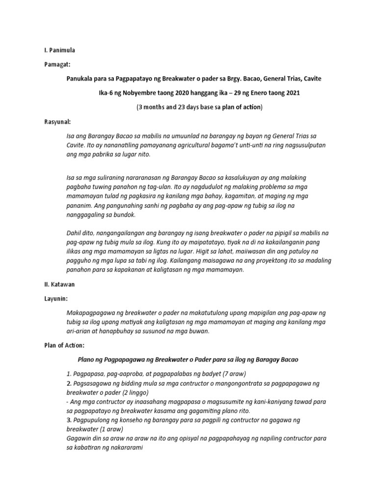 Panukalang Proyekto Format | PDF