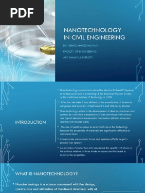 Nanotechnology In Civil Engineering The Augmentation Of Nanotechnology