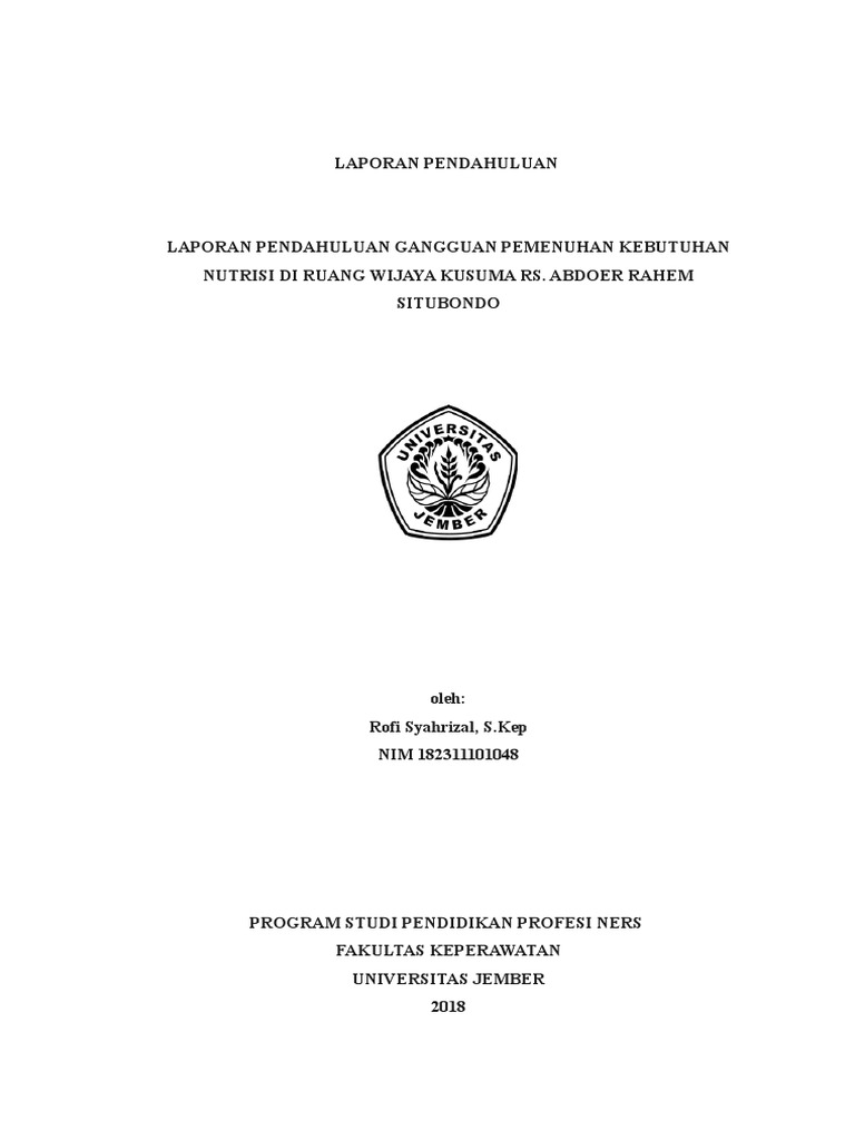 Toaz - Info Laporan Pendahuluan Kebutuhan Nutrisi PR | PDF | Kesehatan ...