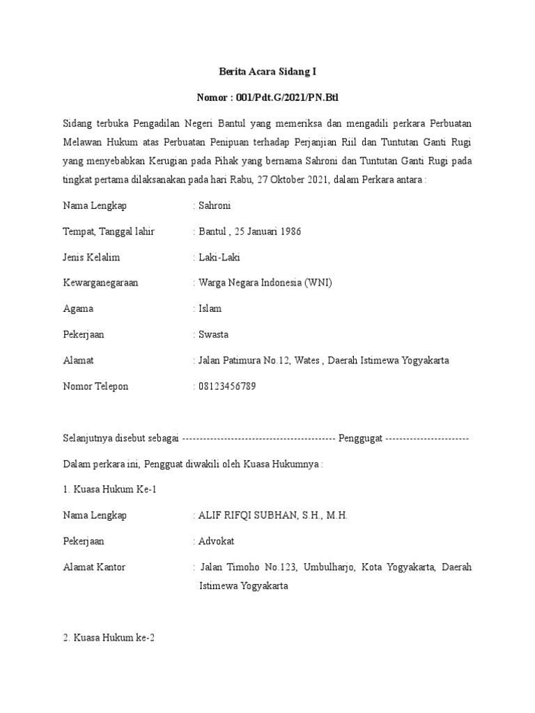 Ba Sidang Perdata | PDF