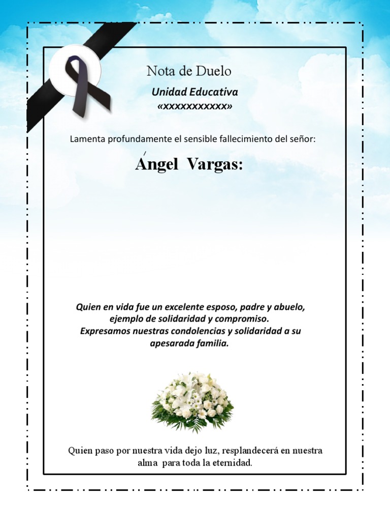 Notas de Duelo Imprimible | PDF