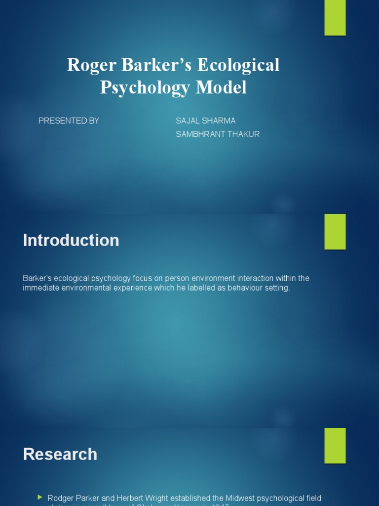 Barker's Behavior Setting Theory Explained | PDF | Behavior | Psychology