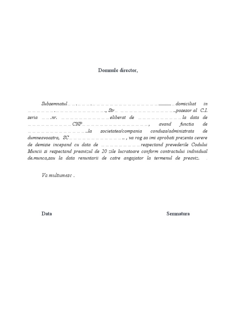 Cerere Demisie in Alb | PDF | Finanzas y dinero | Tecnología