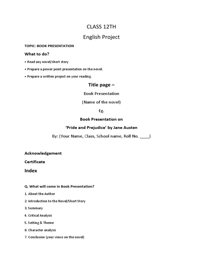 Class 12 English Book Project | PDF | General Fiction | Language Arts ...