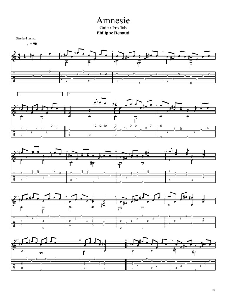 Amnesie by Philippe Renaud - Guitar Pro Tab | PDF | Échecs