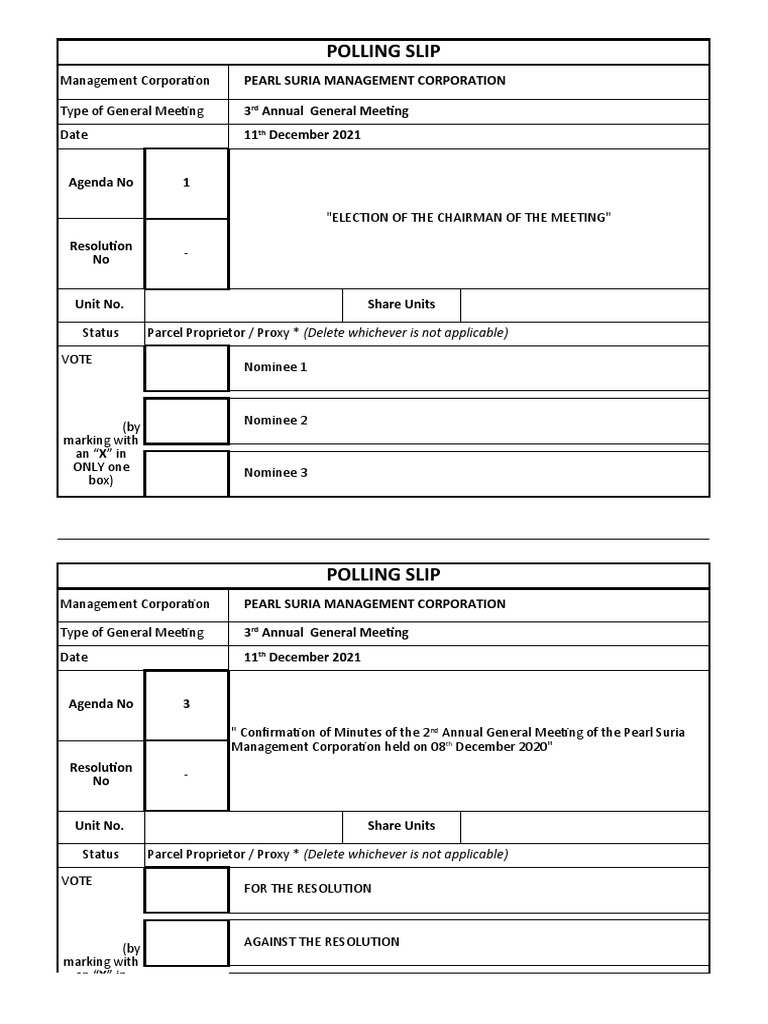 Polling 3rd Agm | PDF | Meetings | Corporations