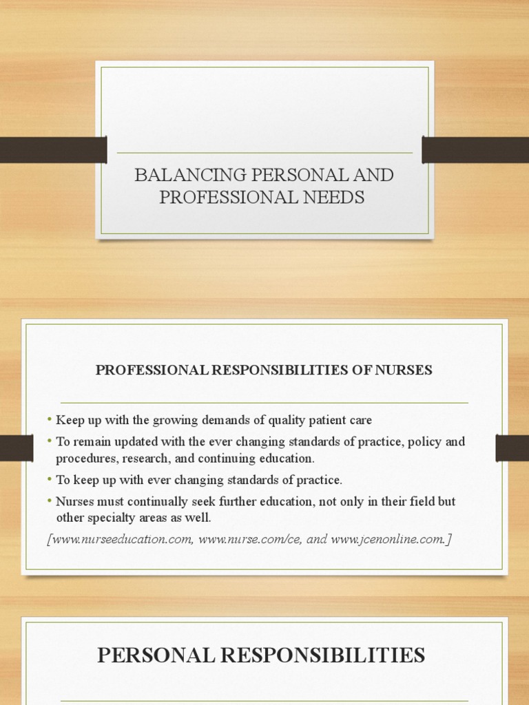 22 - Balancing Personal and Professional Needs | PDF | Occupational ...
