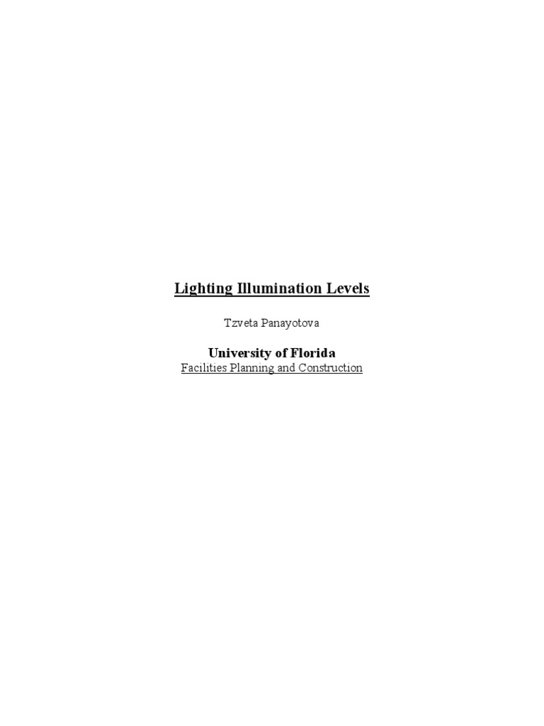 Lighting Illumination Levels | PDF | Lighting | Electromagnetic Spectrum