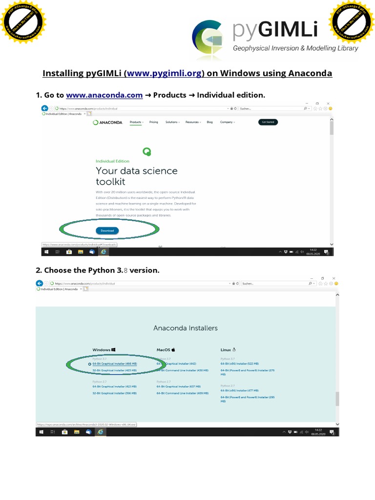 Installing Pygimli On Windows Using Anaconda: 1. Go To Products ...