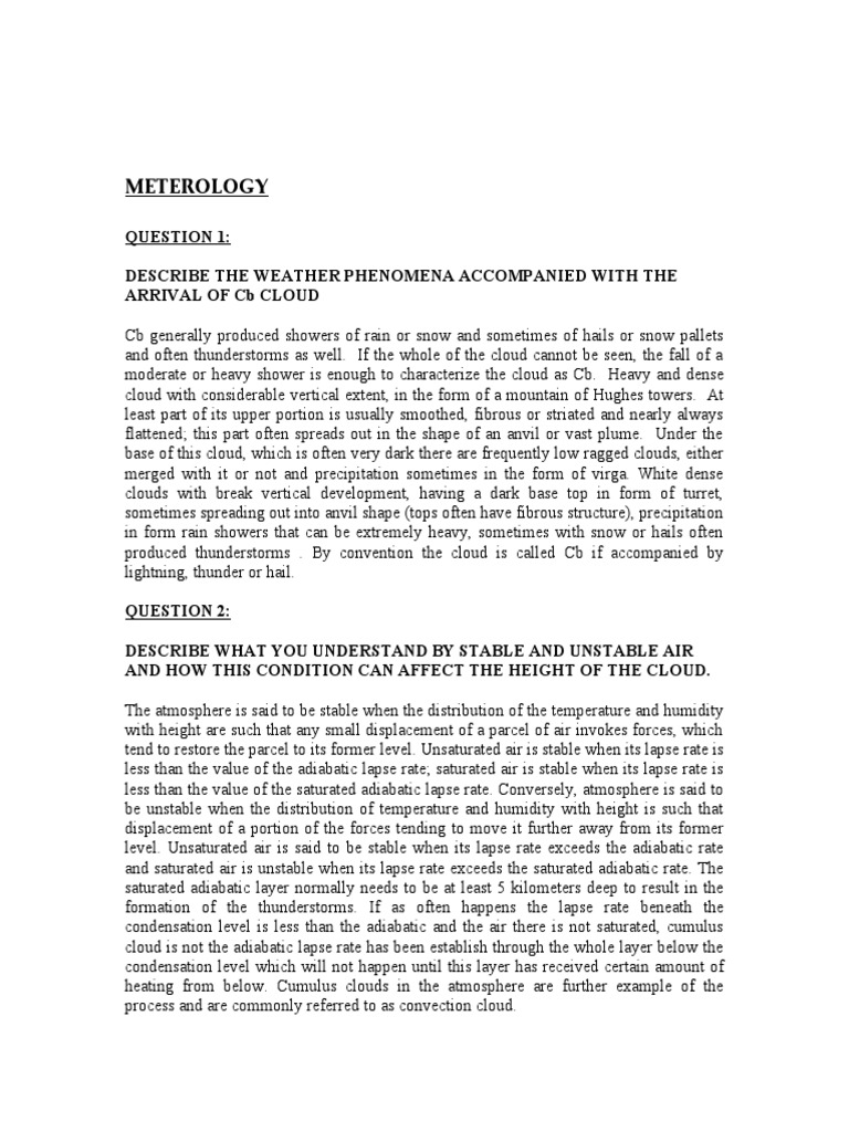 Meteorology Module 5 | PDF | Cloud | Thunderstorm