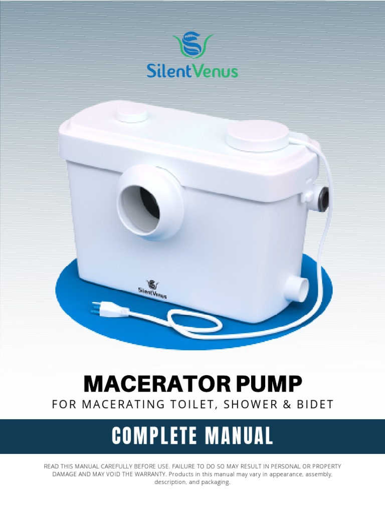 Macerator Pump: Complete Manual | PDF | Plumbing | Manufactured Goods