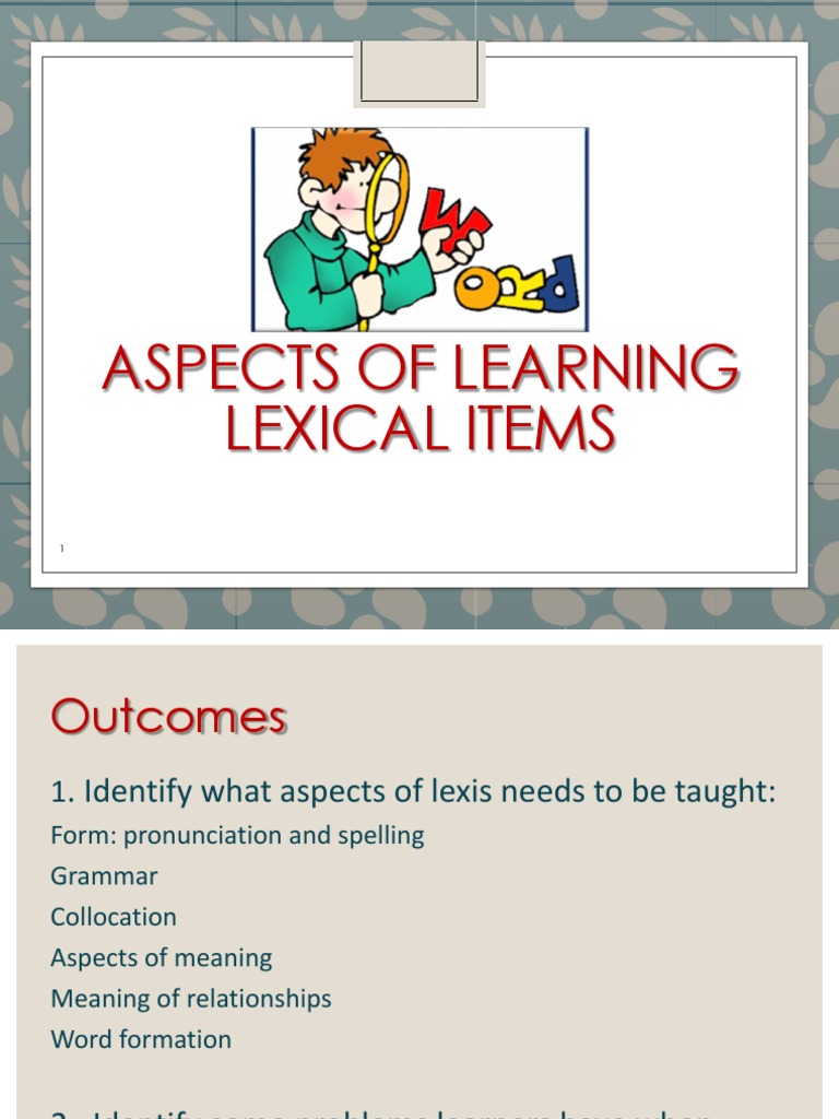 Aspects of Learning A New Word - PPP | PDF | Word | English Language