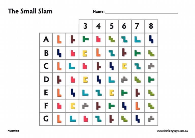 Katamino Small Slam Chart | PDF