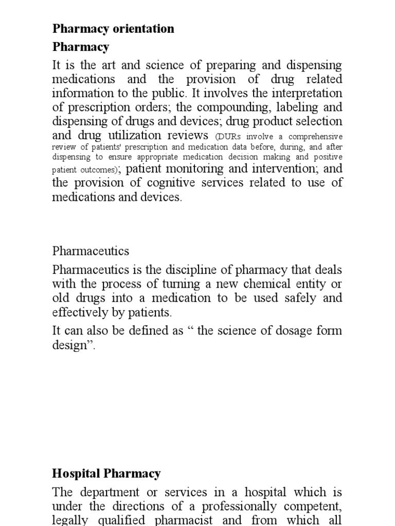 Pharmacy Orientation | PDF | Pharmacy | Medical Prescription