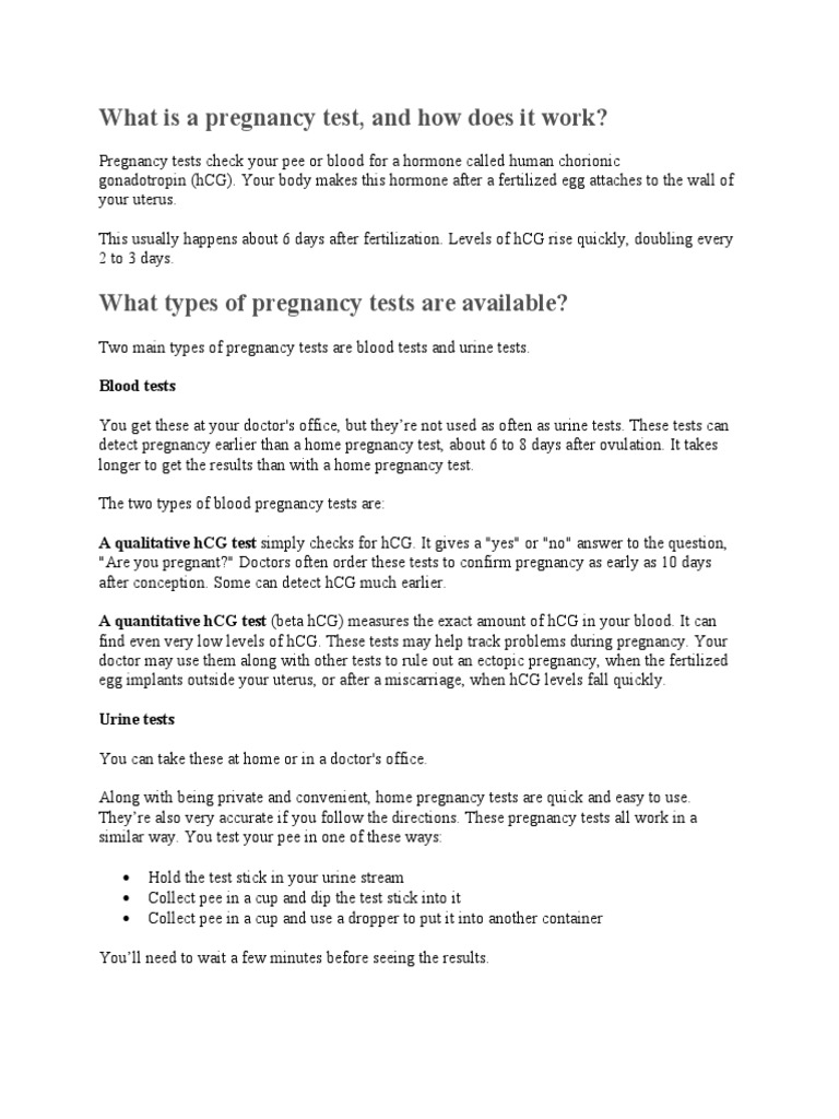 A Pregnancy Test | PDF | Menstrual Cycle | Human Chorionic Gonadotropin