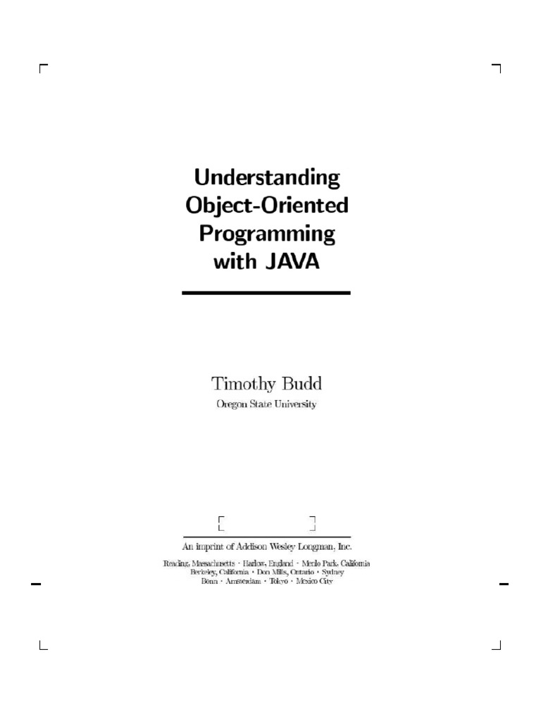 Qdoc - Tips Understanding Oop With Java by Timothy Budd | PDF