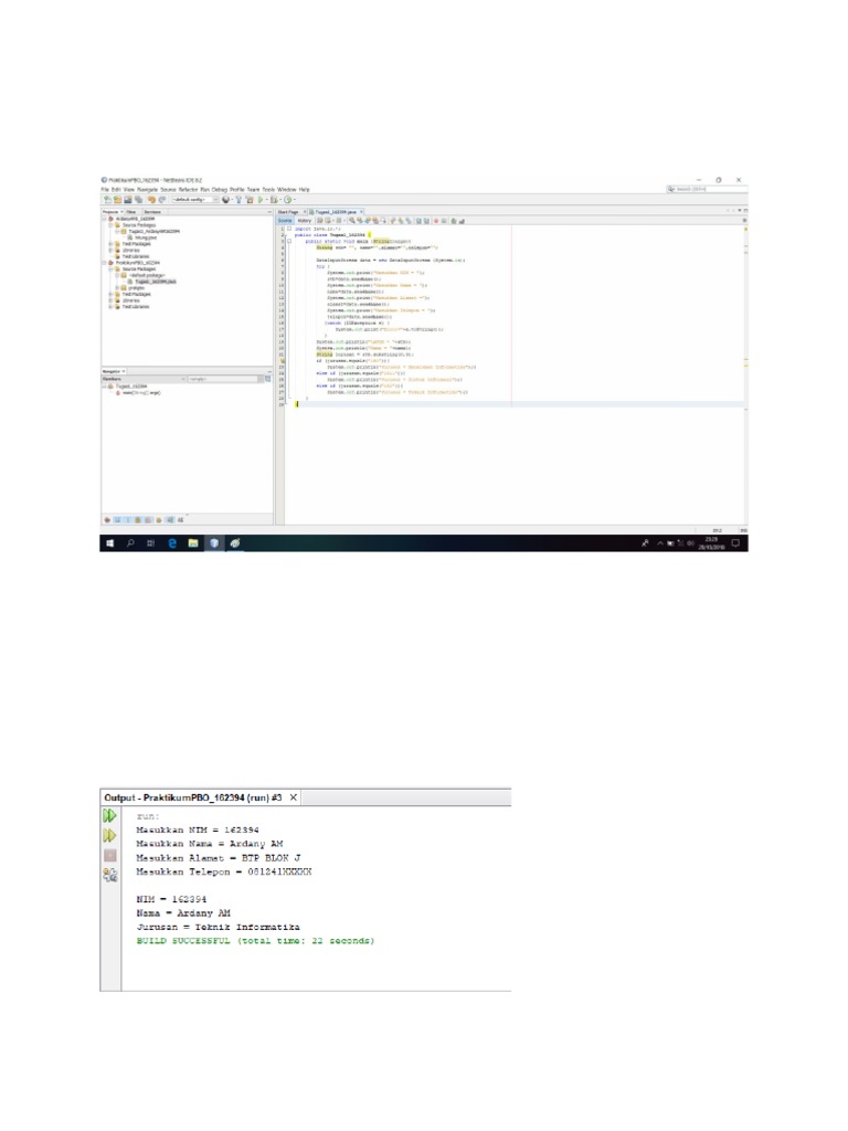 Membuat Form Data Mahasiswa Sederhana Di Netbeans | PDF