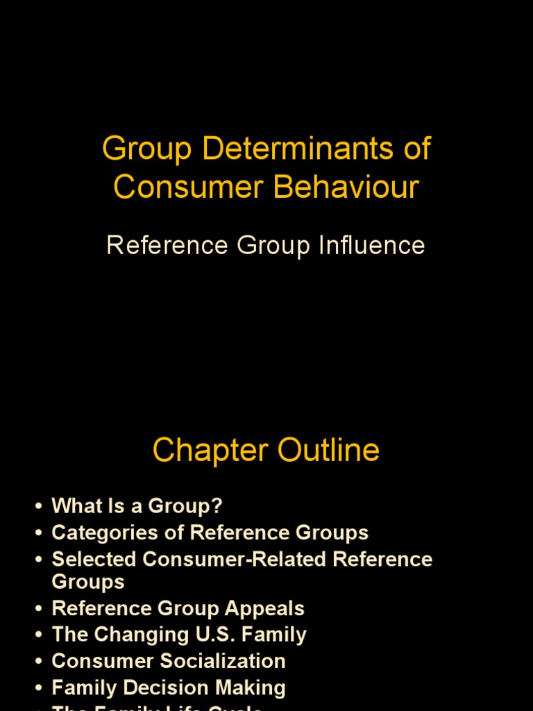 Group Determinants of Consumer Behaviour Reference Group | PDF ...