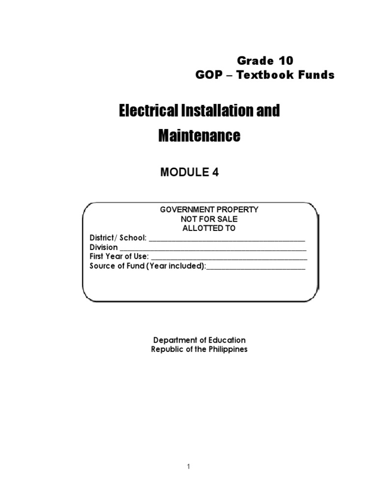 Electrical Installation and Maintenance: Grade 10 GOP - Textbook Funds ...